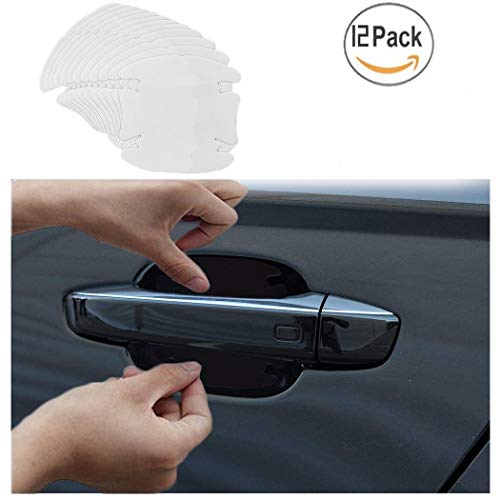 Younglingn 12 Pcs Universal Transparent Invisible Car Door Handle Scratches Protective Films Clear Side Sticker Scratches Car Door Protector Films