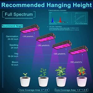 Phlizon Upgraded 600W LED Plant Grow Light with SMD LEDs Full Spectrum Plants Light Double Switch Grow Led for Indoor Plants Veg and Flower- 600W (600W)