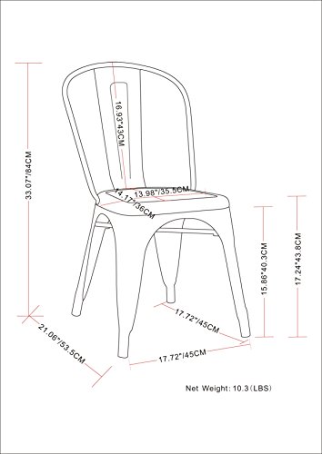 SIMPLIHOME Fletcher Industrial Metal Dining Side Chair (Set of 2) in Distressed Black, Copper, Fully Assembled, For the Dining Room