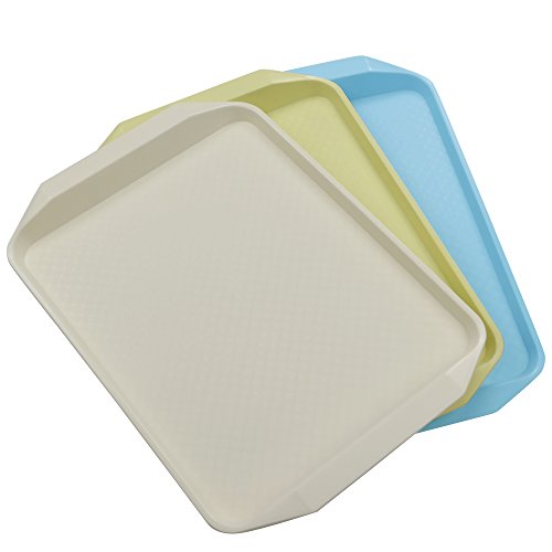 Yuright Plastic Serving Tray/Rectangular Fast Food Tray, 3-Piece