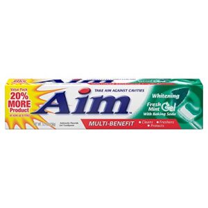 aim whitening anticavity fluoride toothpaste gel fresh mint - 5.5 oz, pack of 3