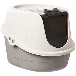 amazon basics no-mess hooded cat litter box, large, multicolor, 24 in x 18 in x 17 in