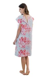 gownies designer hospital patient gown, 100% cotton, hospital stay (l/xl size 10-16, mae)