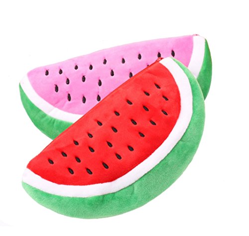 2Pcs Cute Big Volume Watermelon Pencil Case Pen Bags Stationery Pouch Cosmetic Makeup Box Coins Holder for Students Girl (Pink and Red)