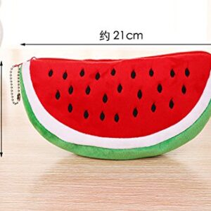 2Pcs Cute Big Volume Watermelon Pencil Case Pen Bags Stationery Pouch Cosmetic Makeup Box Coins Holder for Students Girl (Pink and Red)