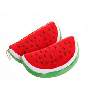 2Pcs Cute Big Volume Watermelon Pencil Case Pen Bags Stationery Pouch Cosmetic Makeup Box Coins Holder for Students Girl (Pink and Red)