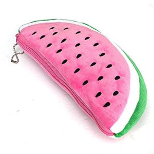 2Pcs Cute Big Volume Watermelon Pencil Case Pen Bags Stationery Pouch Cosmetic Makeup Box Coins Holder for Students Girl (Pink and Red)