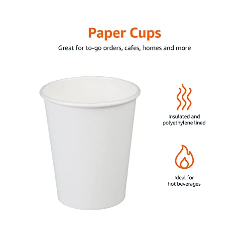 Amazon Basics Paper Hot Cup, 8 oz, 1000 Count, White