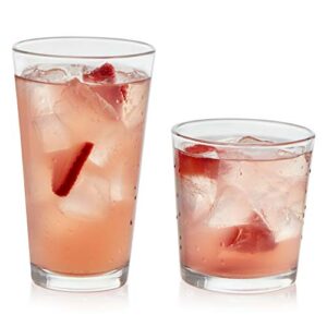 libbey flare 16-piece tumbler and rocks glass set