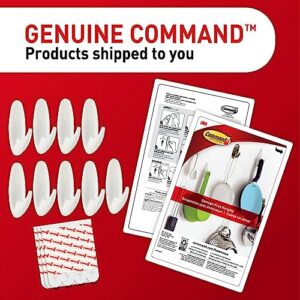 Command Medium Designer Hooks, Damage Free Hanging Wall Hooks with Adhesive Strips, No Tools Wall Hooks for Hanging Decorations in Living Spaces, 9 White Hooks and 12 Command Strips