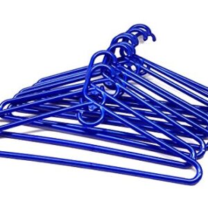 THE UM24 Set of 9 Heavy Duty Tubular Hangers Blue Jumbo Plastic Closet Organization Adult Coat Suit Cloth Hanger