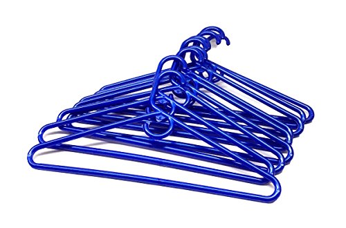 THE UM24 Set of 9 Heavy Duty Tubular Hangers Blue Jumbo Plastic Closet Organization Adult Coat Suit Cloth Hanger