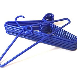 THE UM24 Set of 9 Heavy Duty Tubular Hangers Blue Jumbo Plastic Closet Organization Adult Coat Suit Cloth Hanger