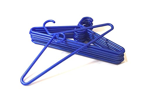 THE UM24 Set of 9 Heavy Duty Tubular Hangers Blue Jumbo Plastic Closet Organization Adult Coat Suit Cloth Hanger