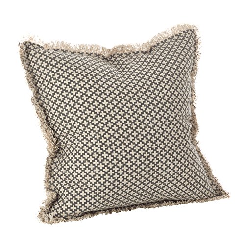 SARO LIFESTYLE Corinth Collection Moroccan Tile Design Down Filled Cotton Throw Pillow, 20", Slate