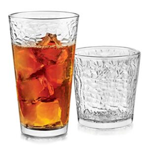 libbey yucatan 16-piece tumbler and rocks glass set