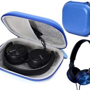 WGear Headphone Case for Sony MDRZX110NC Noise Cancelling Headphones, MDRZX110, ZX300, ZX310, ZX400, XB200, ZX102DPV; Sennheiser HD219, HD229, HD239, HD218, Accessories Pocket (Blue)