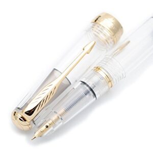 czxwyst 618 Toso Piston Fountain Pen (Transparent with Golden Clip)