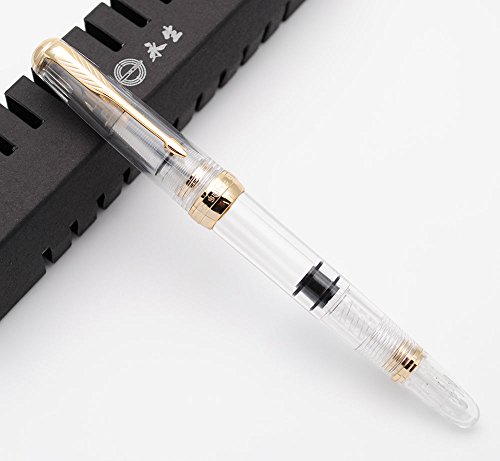 czxwyst 618 Toso Piston Fountain Pen (Transparent with Golden Clip)