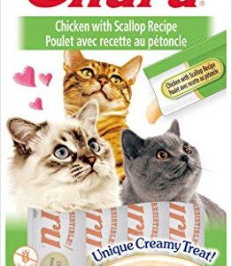 INABA Churu Lickable Purée Natural Cat Treats (Chicken with Scallop Recipe, 4 Tubes)