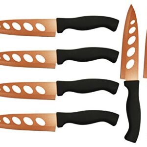 Set of 6 Copper Knives! 6.25" Blade - As Seen on TV Never Sharpen Knives! Stays Sharp Forever! Effortless Clean Cuts Every Time! Ideal for Chopping, Dicing, Mincing, and More! (6)