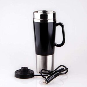 ANKOMINA 450ml Vacuum Insulated Stainless Steel Travel Mug Car Cup with Charger Car Boiling Mug Electric Kettle Boiling Vehicle Thermos DC12V Heating Cup