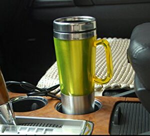 ANKOMINA 450ml Vacuum Insulated Stainless Steel Travel Mug Car Cup with Charger Car Boiling Mug Electric Kettle Boiling Vehicle Thermos DC12V Heating Cup