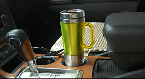 ANKOMINA 450ml Vacuum Insulated Stainless Steel Travel Mug Car Cup with Charger Car Boiling Mug Electric Kettle Boiling Vehicle Thermos DC12V Heating Cup