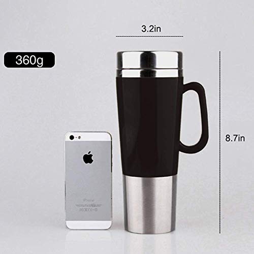 ANKOMINA 450ml Vacuum Insulated Stainless Steel Travel Mug Car Cup with Charger Car Boiling Mug Electric Kettle Boiling Vehicle Thermos DC12V Heating Cup