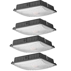 1000led 4 pack led canopy light, 65w 8,000lm 300w hid/hps equal, 10" x 10", led shop light, 5000k, ac100-277v, waterproof ip65, gas station canopy light