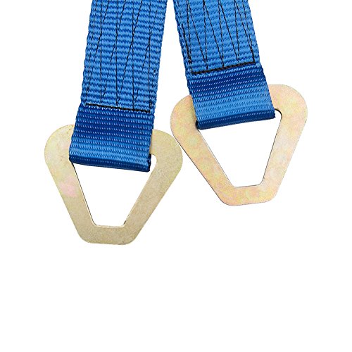 4 Pack 2" x 24" Axle Strap 10000 Lbs Break Strength 3335 Lbs Working Load Heavy Duty Tie Down Axle Straps with D-Ring and Protective Sleev for Securing Car Transport (Blue)