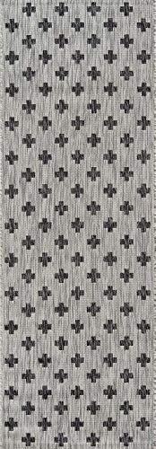 Novogratz by Momeni Villa Umbria Indoor Outdoor Rug, 2'7" x 7'6" Runner, Grey