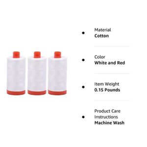 3-PACK - Aurifil 50WT - Natural White, Solid - Mako Cotton Thread - 1422Yds EACH - MK50-2021