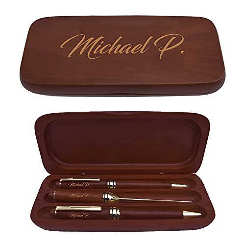 Sofia's Findings Engraved/Personalized Rosewood Two Pen & Mail Opener Gift Set