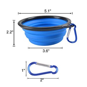 Collapsible Dog Bowls, Portable Foldable Dogs Cats Travel Water Food Bowls with Carabiner Clip for Walking, Traveling,Hiking (4 Pack)