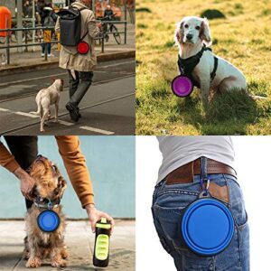 Collapsible Dog Bowls, Portable Foldable Dogs Cats Travel Water Food Bowls with Carabiner Clip for Walking, Traveling,Hiking (4 Pack)