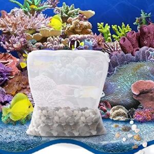 Segarty Aquarium Media Bags, 10PCS 7.7x5.9in Nylon Mesh Aquarium Filter, Media Bags with Plastic Zipper, Fish Tank Net Bags for Pellet Carbon, Bio Balls, Ceramic Rings, Ammonia Remover, White