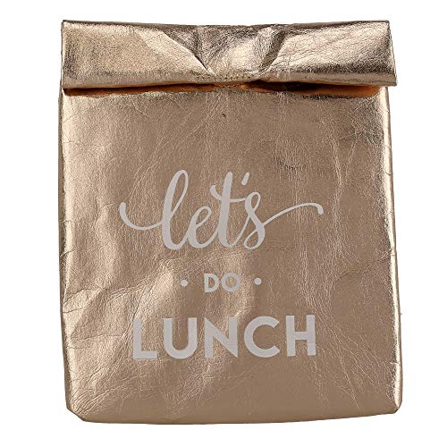 Creative Brands Washable Paper Insulated Bag, 7 x 10-Inch, Let's Do Lunch