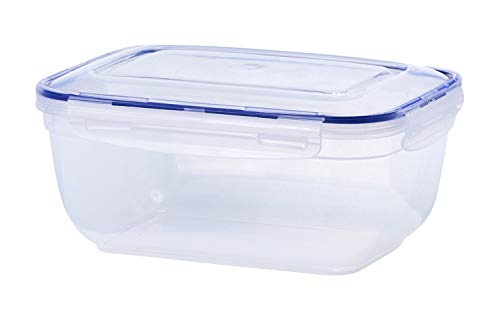 Superio Sealed Food Storage Container, 4.2 Qt, Airtight Leak Proof Meal Prep Containers, Rectangle Shape, Microwave and freezer safe, BPA-free Plastic (1, 4.2 Quart)