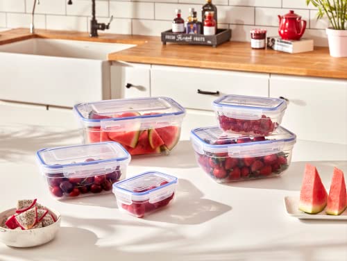 Superio Sealed Food Storage Container, 4.2 Qt, Airtight Leak Proof Meal Prep Containers, Rectangle Shape, Microwave and freezer safe, BPA-free Plastic (1, 4.2 Quart)