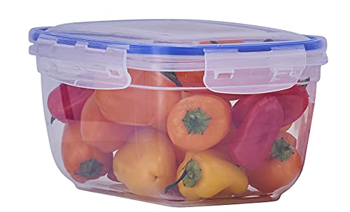 Superio Sealed Food Storage Container, 4.2 Qt, Airtight Leak Proof Meal Prep Containers, Rectangle Shape, Microwave and freezer safe, BPA-free Plastic (1, 4.2 Quart)