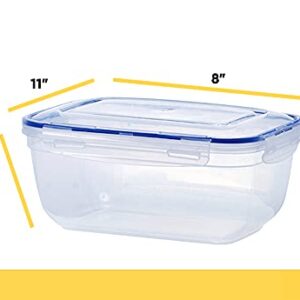 Superio Sealed Food Storage Container, 4.2 Qt, Airtight Leak Proof Meal Prep Containers, Rectangle Shape, Microwave and freezer safe, BPA-free Plastic (1, 4.2 Quart)