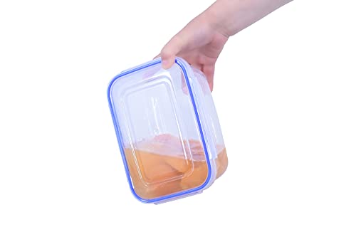 Superio Sealed Food Storage Container, 4.2 Qt, Airtight Leak Proof Meal Prep Containers, Rectangle Shape, Microwave and freezer safe, BPA-free Plastic (1, 4.2 Quart)