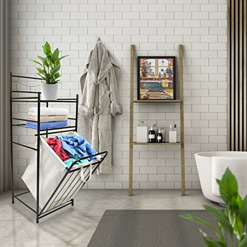 Sorbus Bathroom Tower Hamper Organizer - Features Tilt Out Laundry Hamper and 2-Tier Storage Shelves - Great for Bathroom, Laundry Room, Bedroom, Closet, Nursery, and more