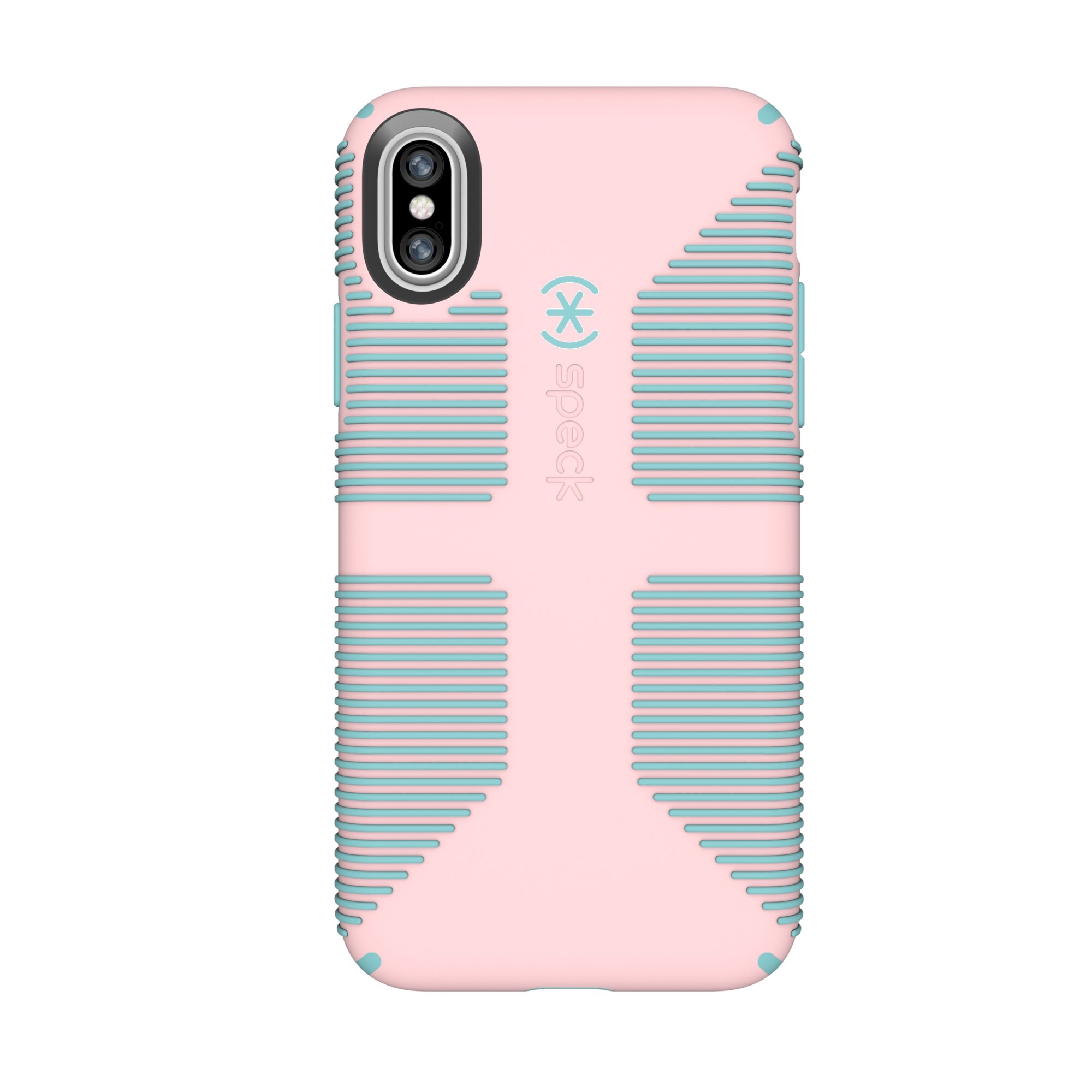 Speck Products CandyShell Grip Cell Phone Case for iPhone XS/iPhone X - Quartz Pink/River Blue