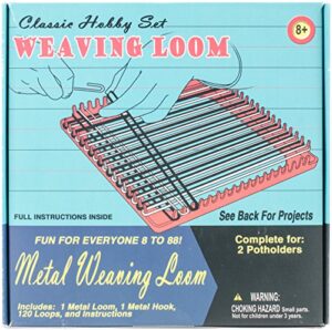 pepperell weaving loom retro craft kit, red