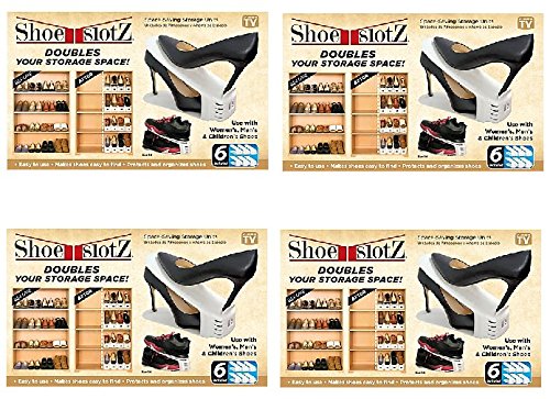 6-Pack Space-Saving Shoe Slotz Storage Units in Ivory | As Seen on TV | No Assembly Required (4)