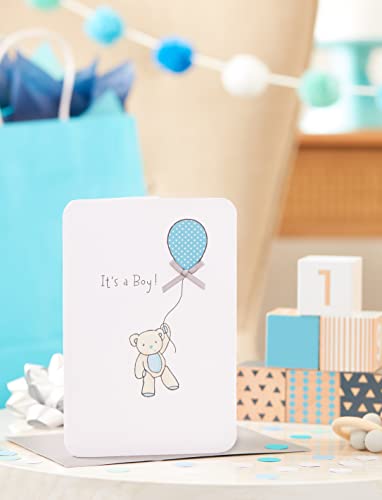 American Greetings New Baby Boy Card (Bear with Balloon)