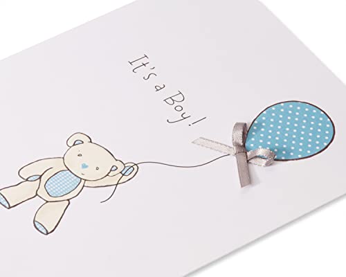 American Greetings New Baby Boy Card (Bear with Balloon)