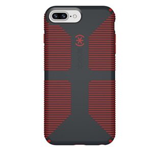 Speck Products CandyShell Grip Cell Phone Case for iPhone 8 Plus/7 Plus/6S Plus/6 Plus - Charcoal Grey/Dark Poppy Red